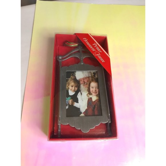 Unknown | Holiday | Pewter Ornament Frame Santas Sleigh | Poshmark